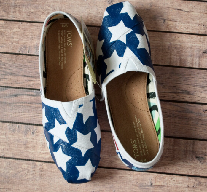 Hand Painted Flag Custom Toms – With love, Paint
