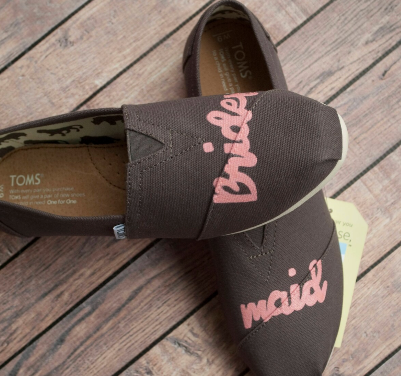 Hand Painted Bridesmaid Toms – With love, Paint